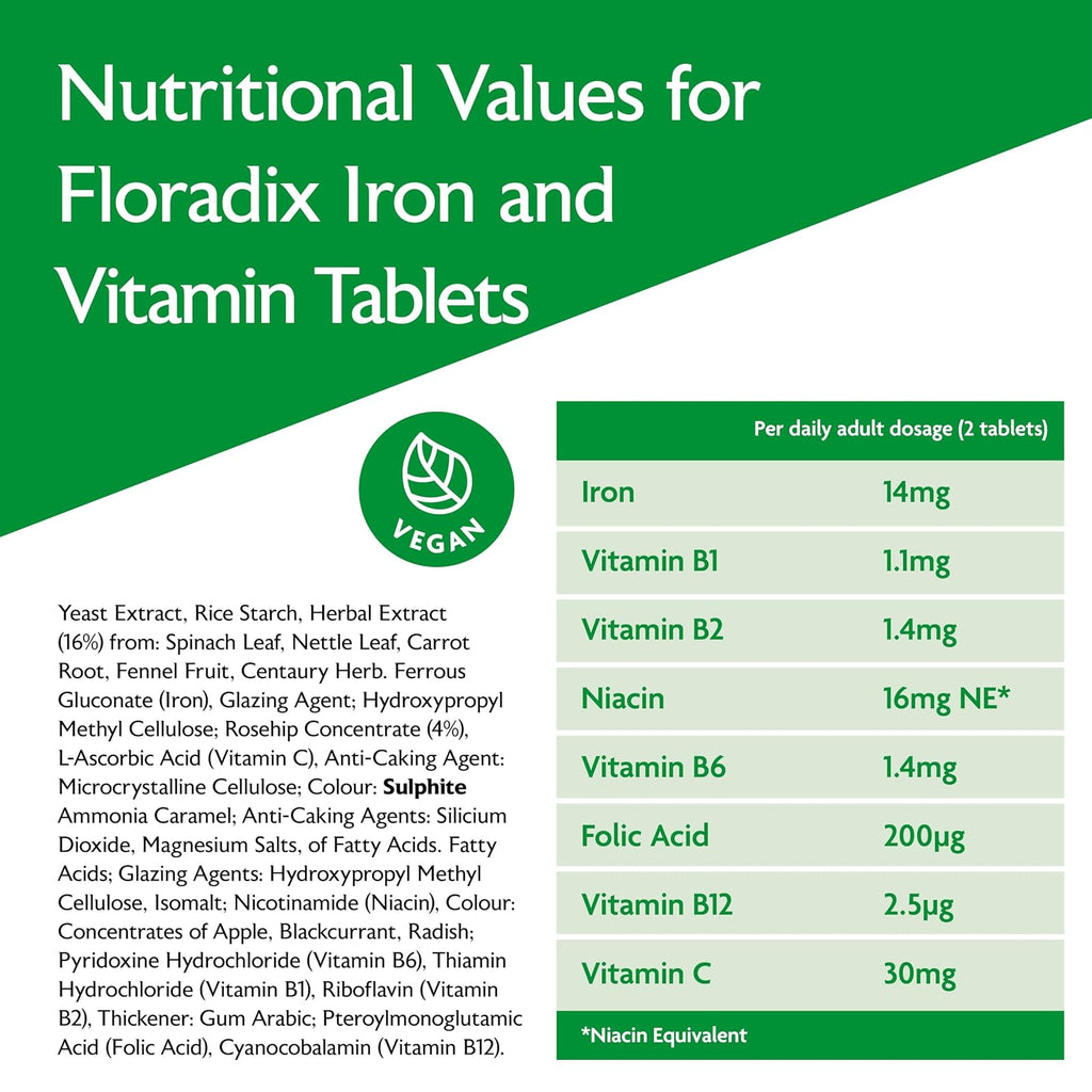 Floradix iron tablets for vitality