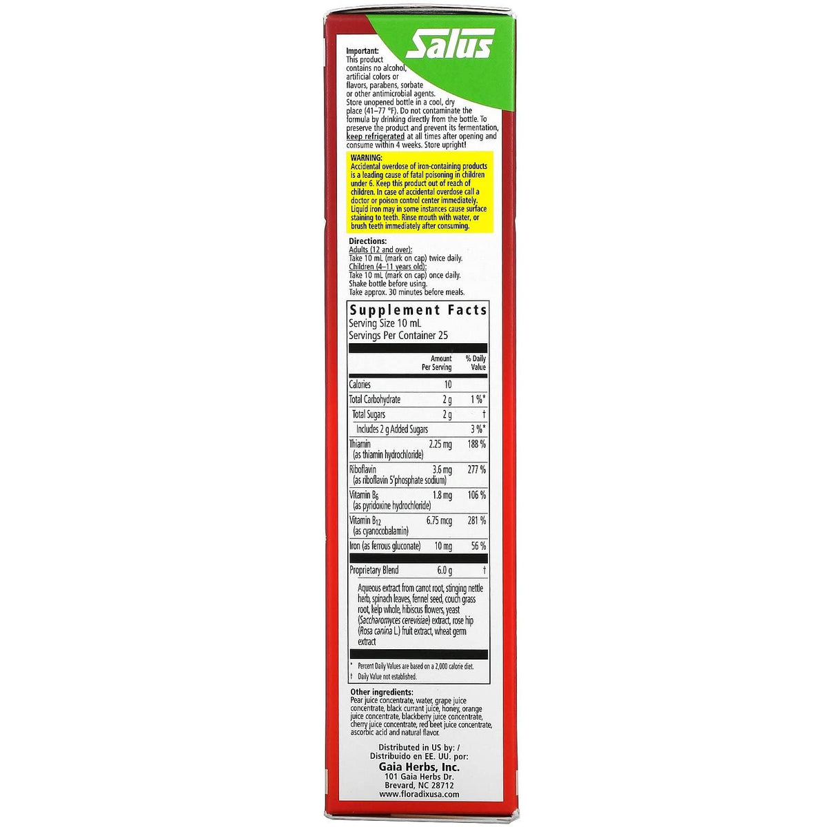 Floradix liquid iron vitamin formula