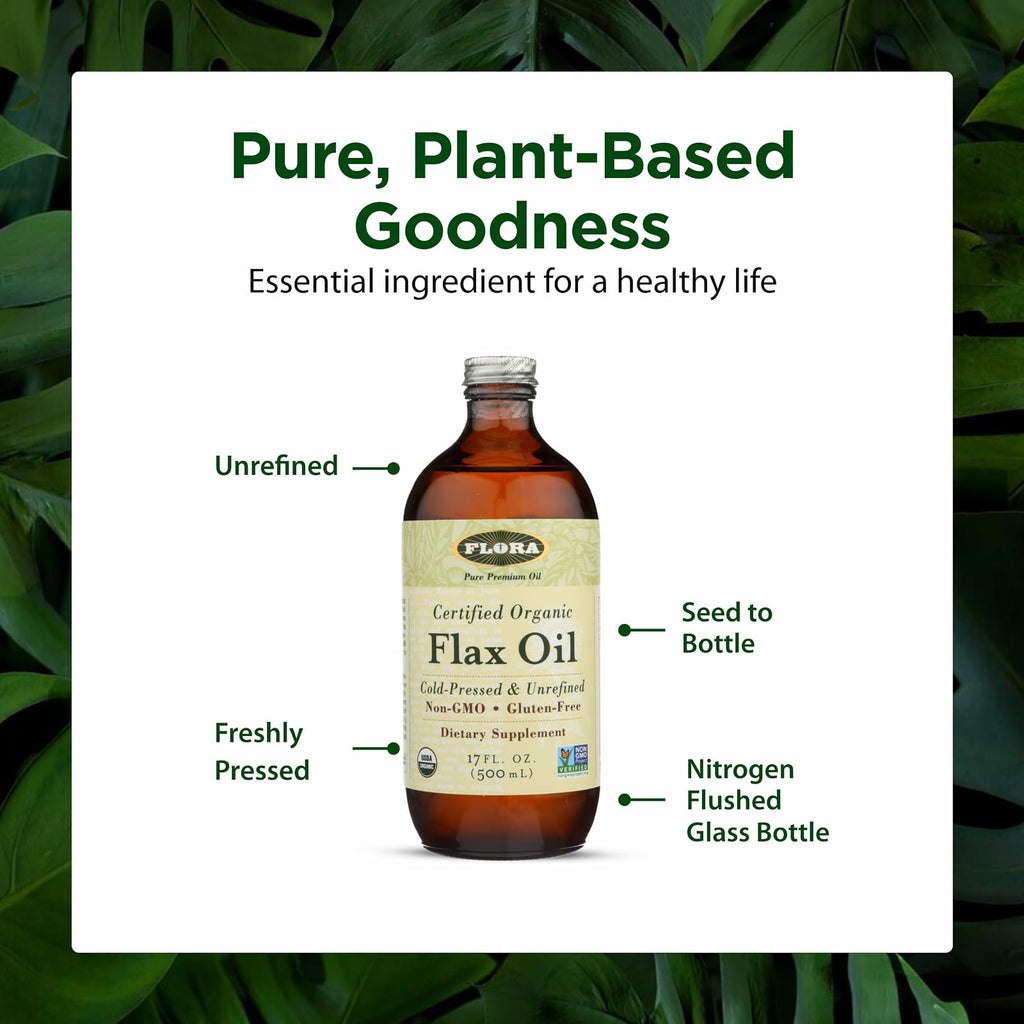 FloraHealth glass bottle flax oil