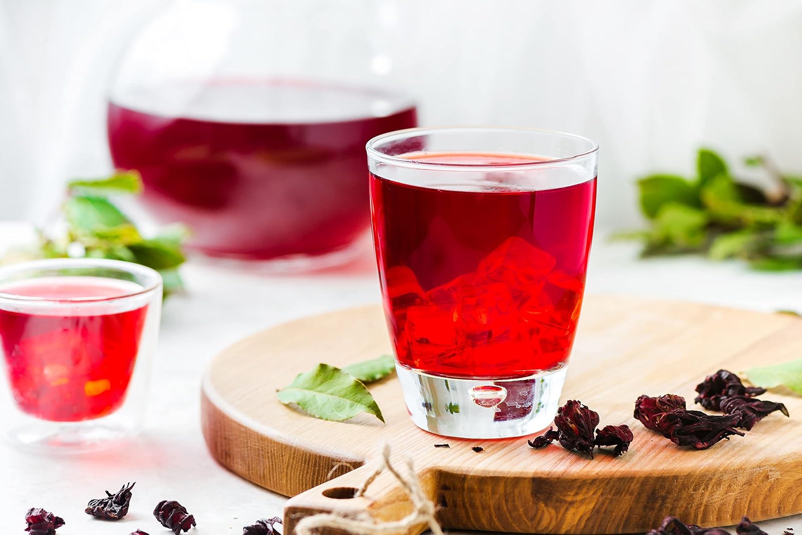 floral herbal tea with hibiscus