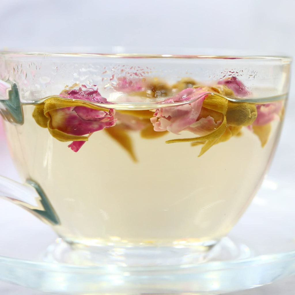 floral herbal tea with rose buds