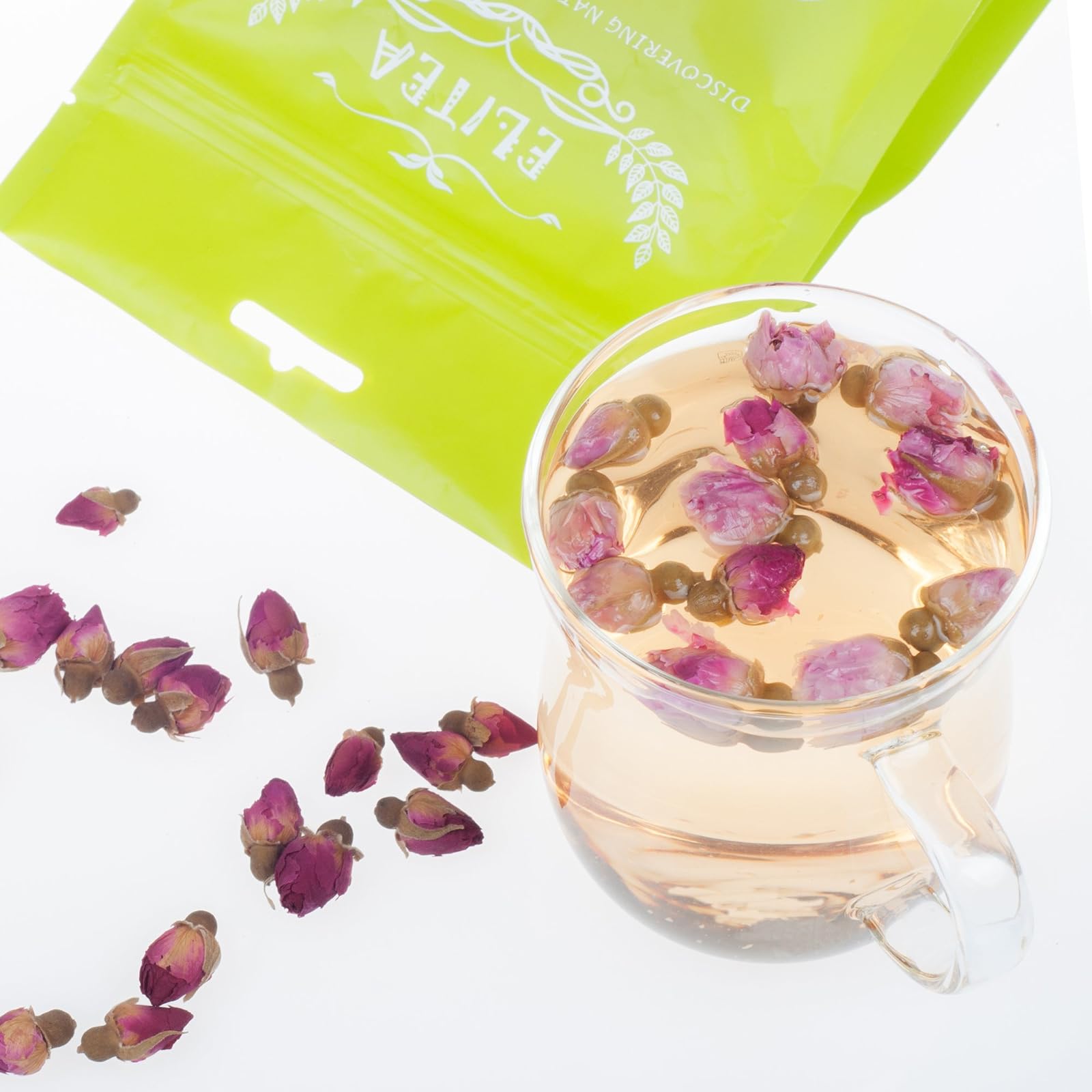 floral herbal tea with rose