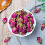 floral infusion with fragrant rosebuds