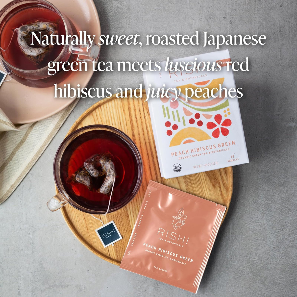 floral peach hibiscus tea bags