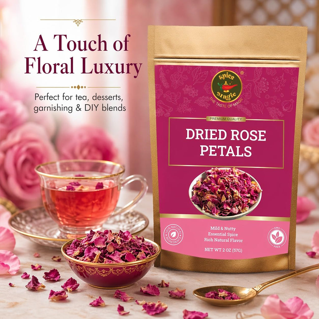 floral tea blend with dried rose petals