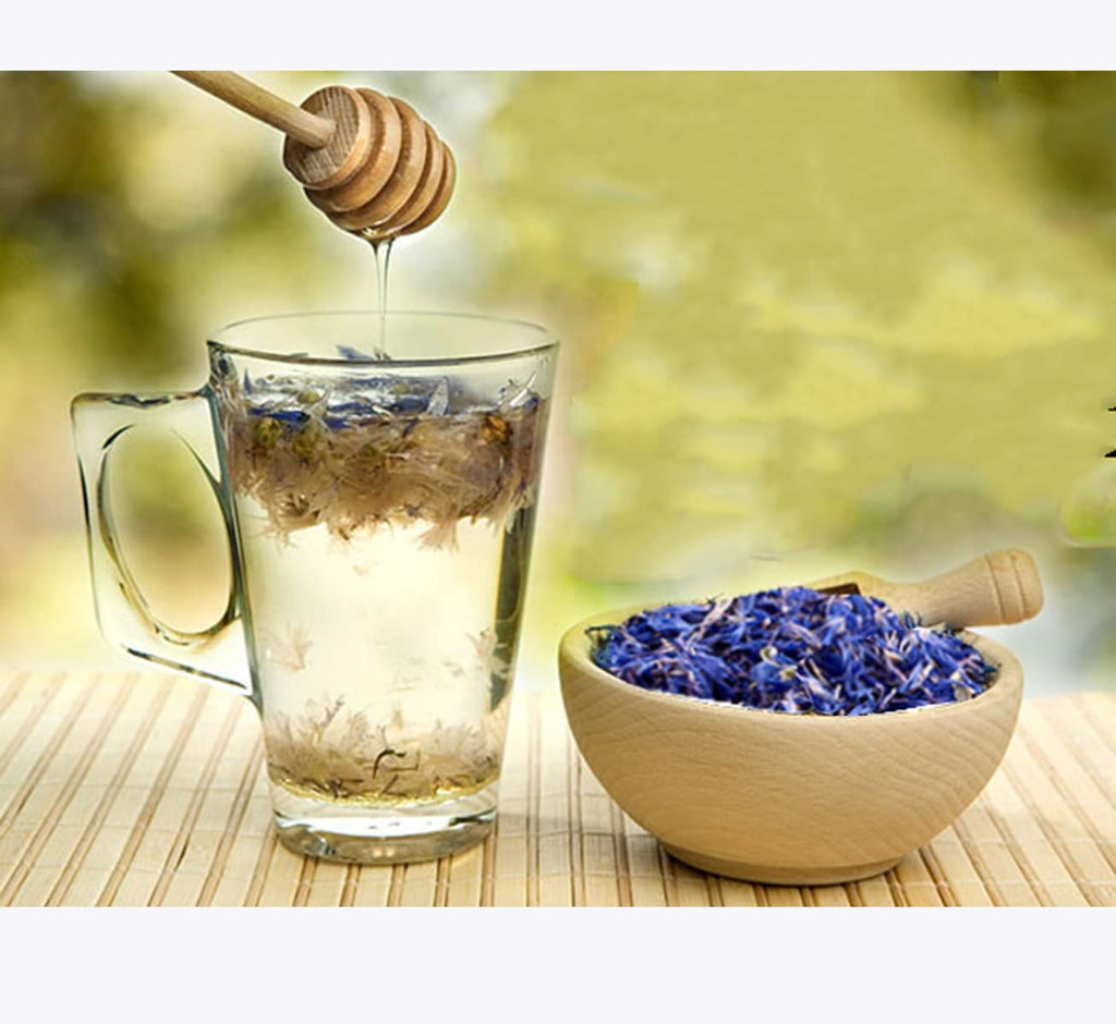 floral tea ingredients with cornflower