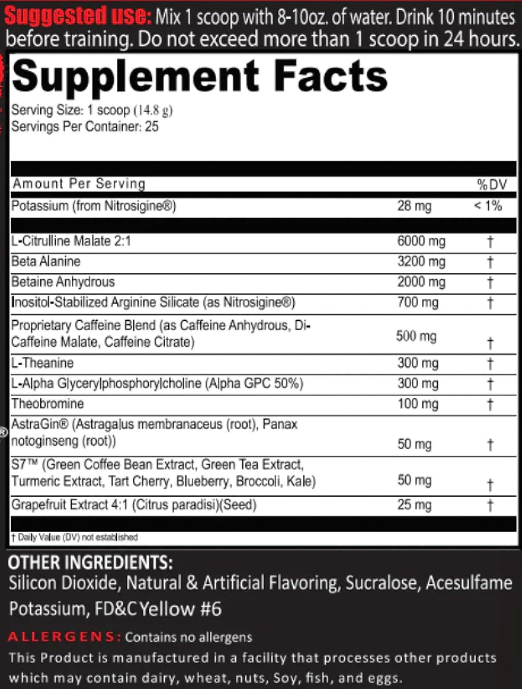 Florida Sunshine flavour pre workout