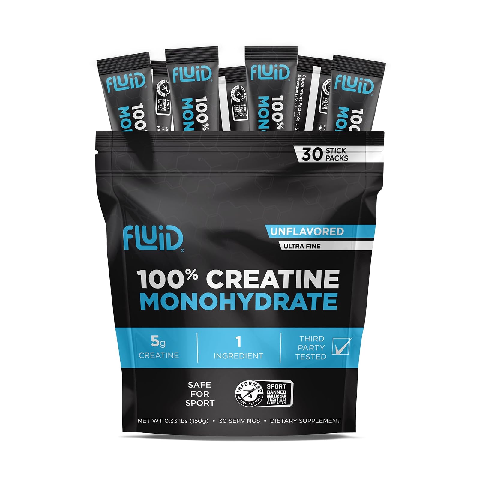 Fluid creatine monohydrate travel packs
