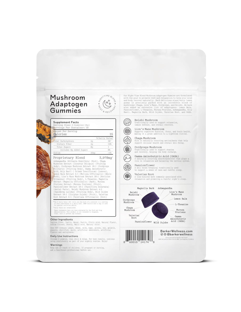 Focus and sleep support mushroom gummies