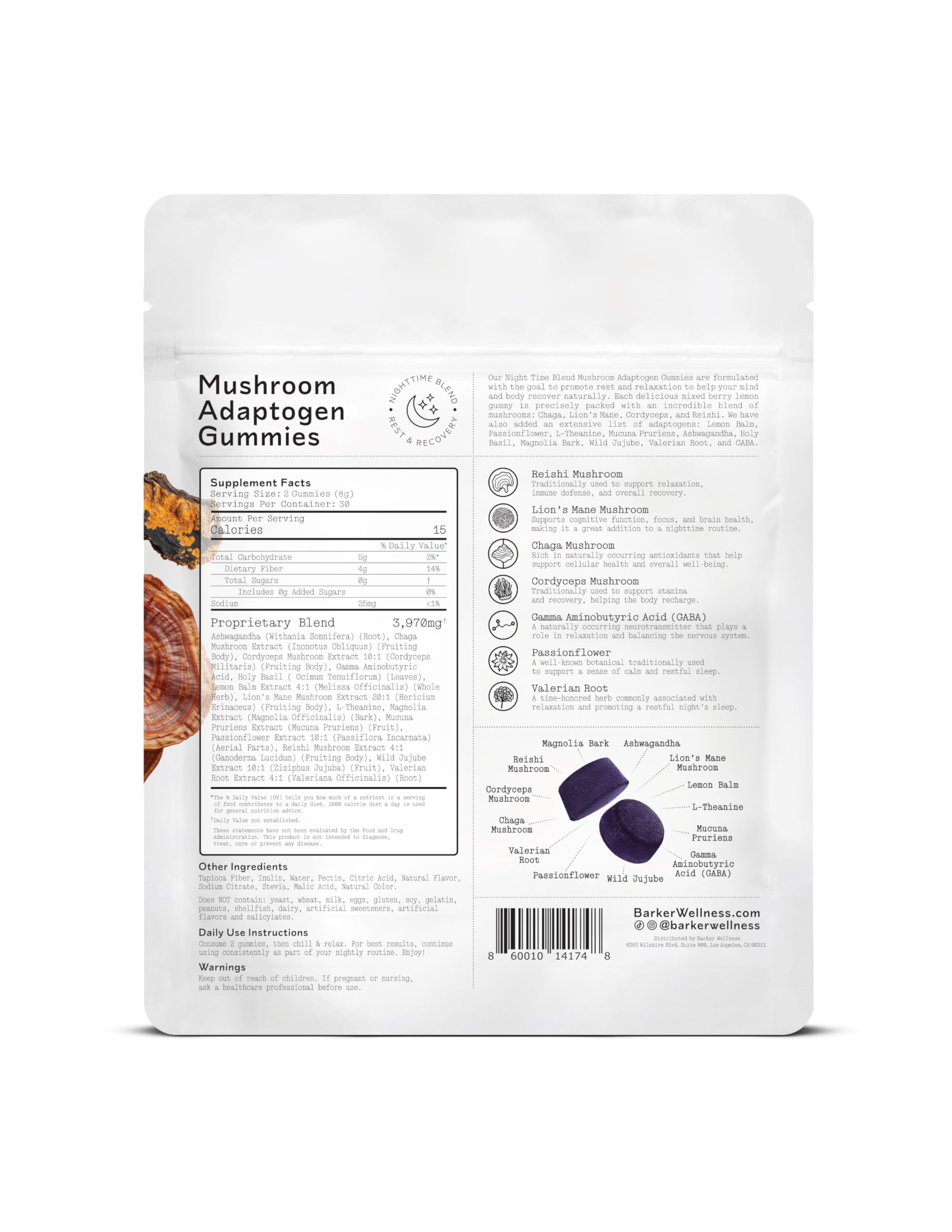 Focus and sleep support mushroom gummies