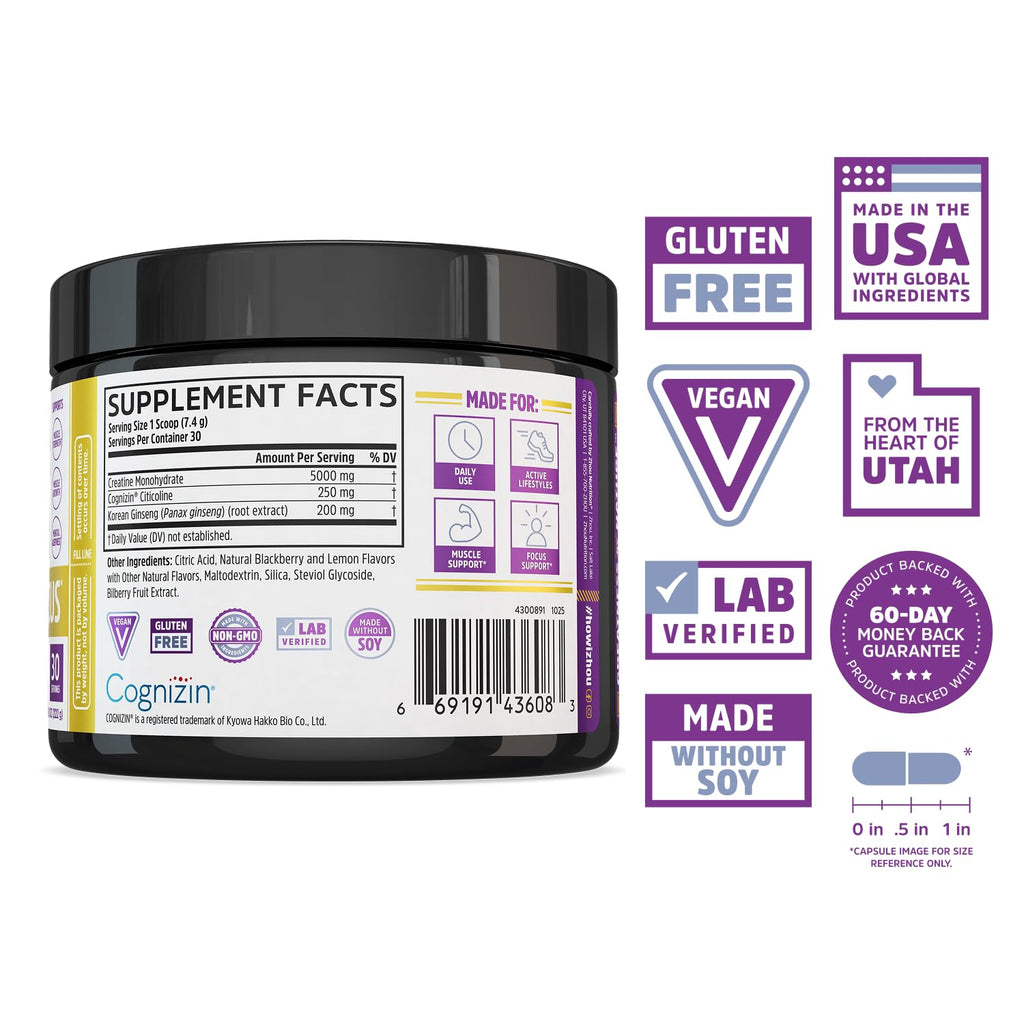 Focus enhancing creatine powder