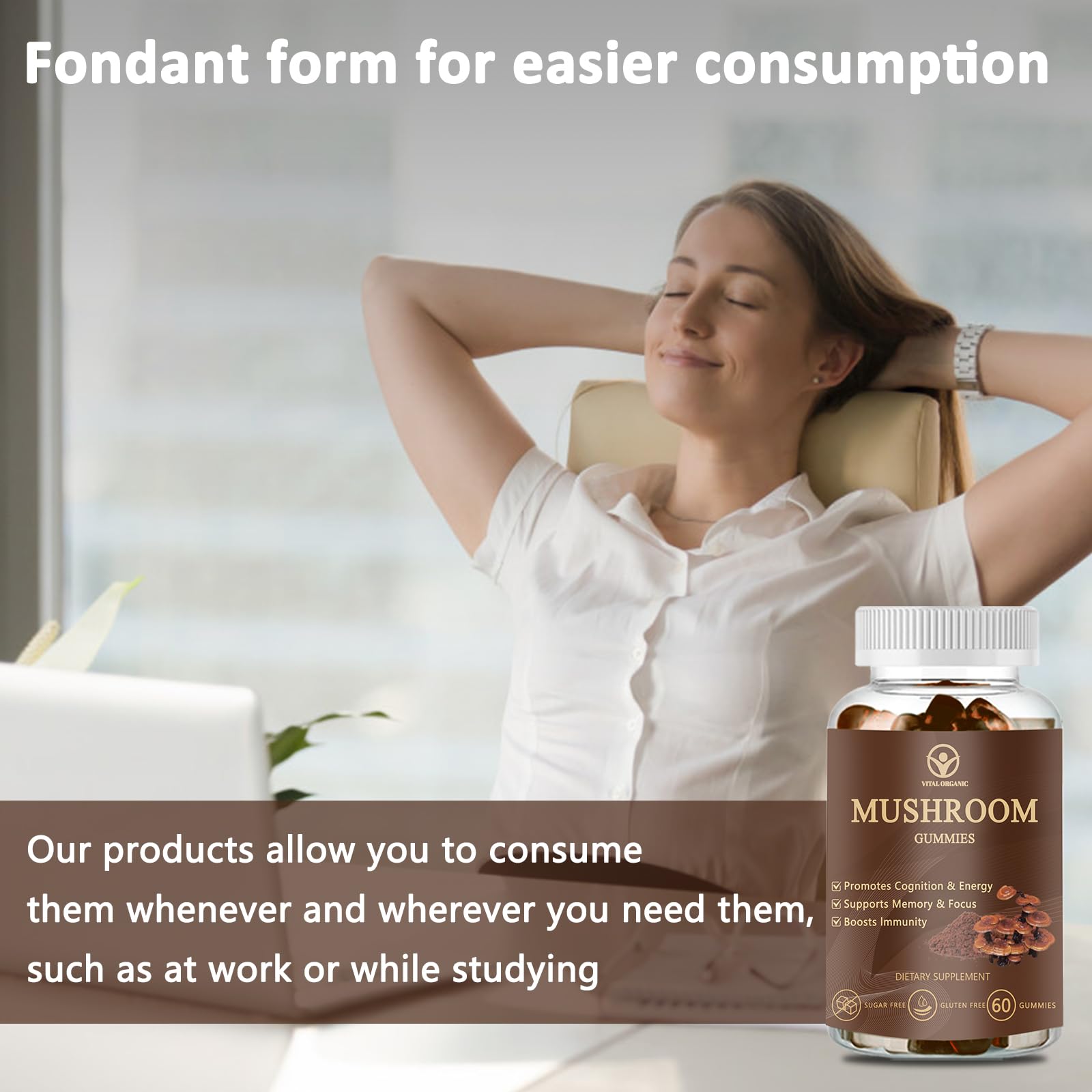 Focus-enhancing gummies with cordyceps