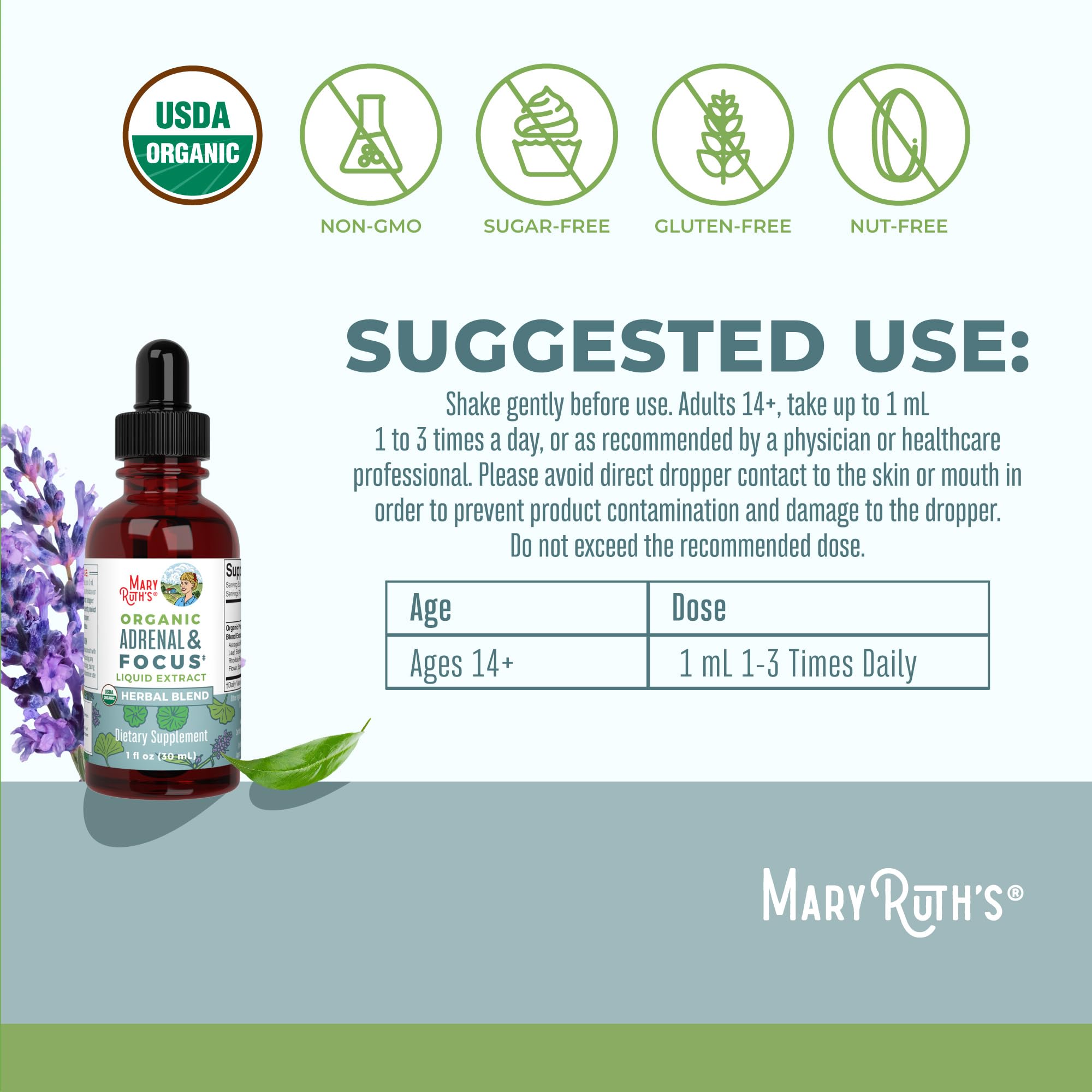 Focus enhancing herbal supplement drops