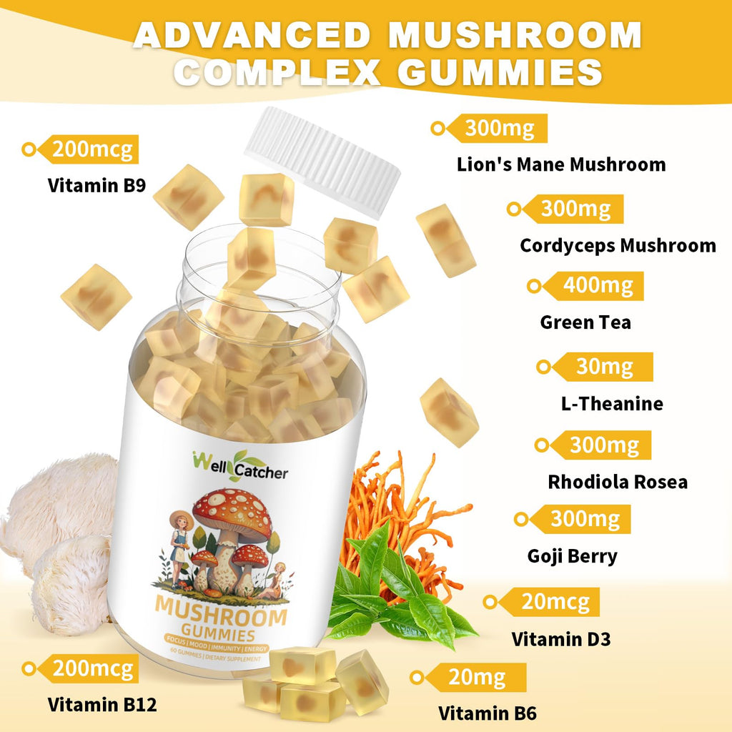 focus-enhancing lion's mane mushroom gummies