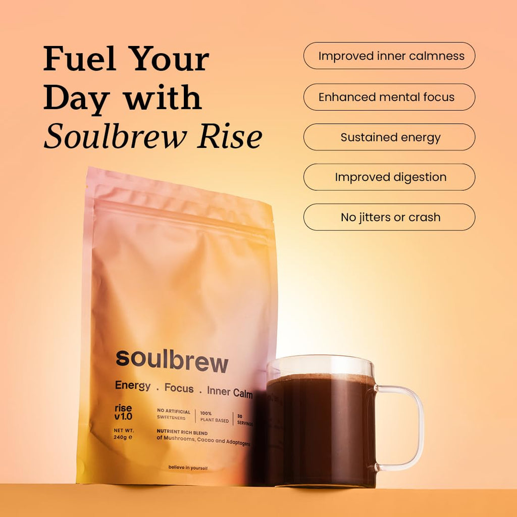 Focus-enhancing mushroom coffee blend