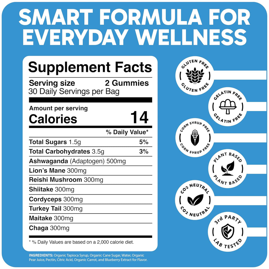 focus enhancing mushroom gummies 2600 mg