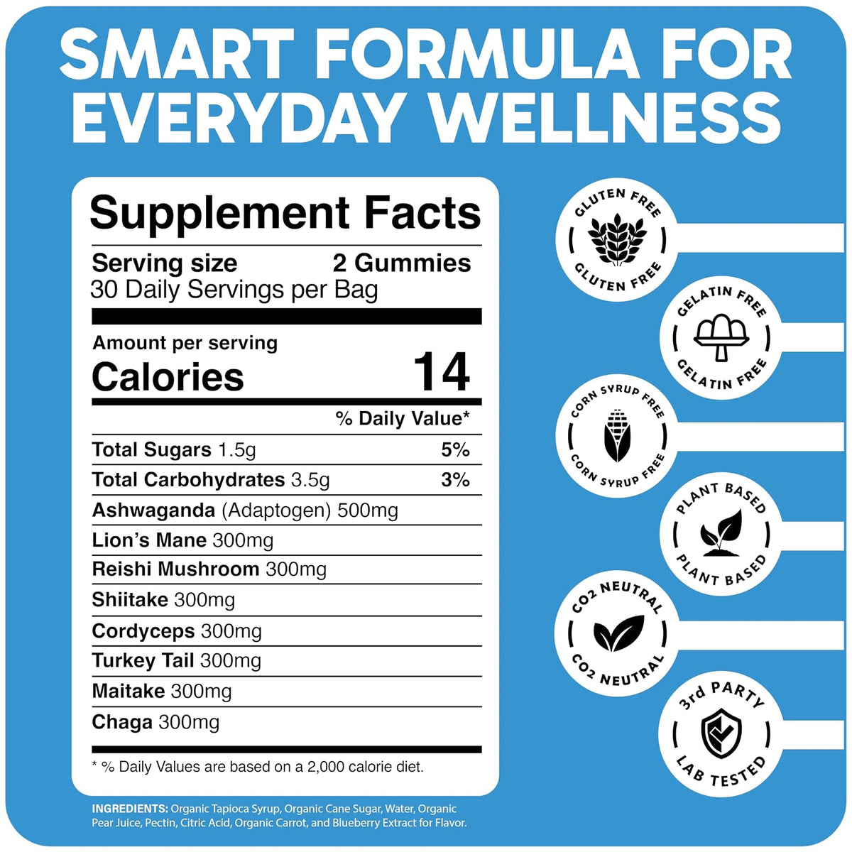 focus enhancing mushroom gummies 2600 mg