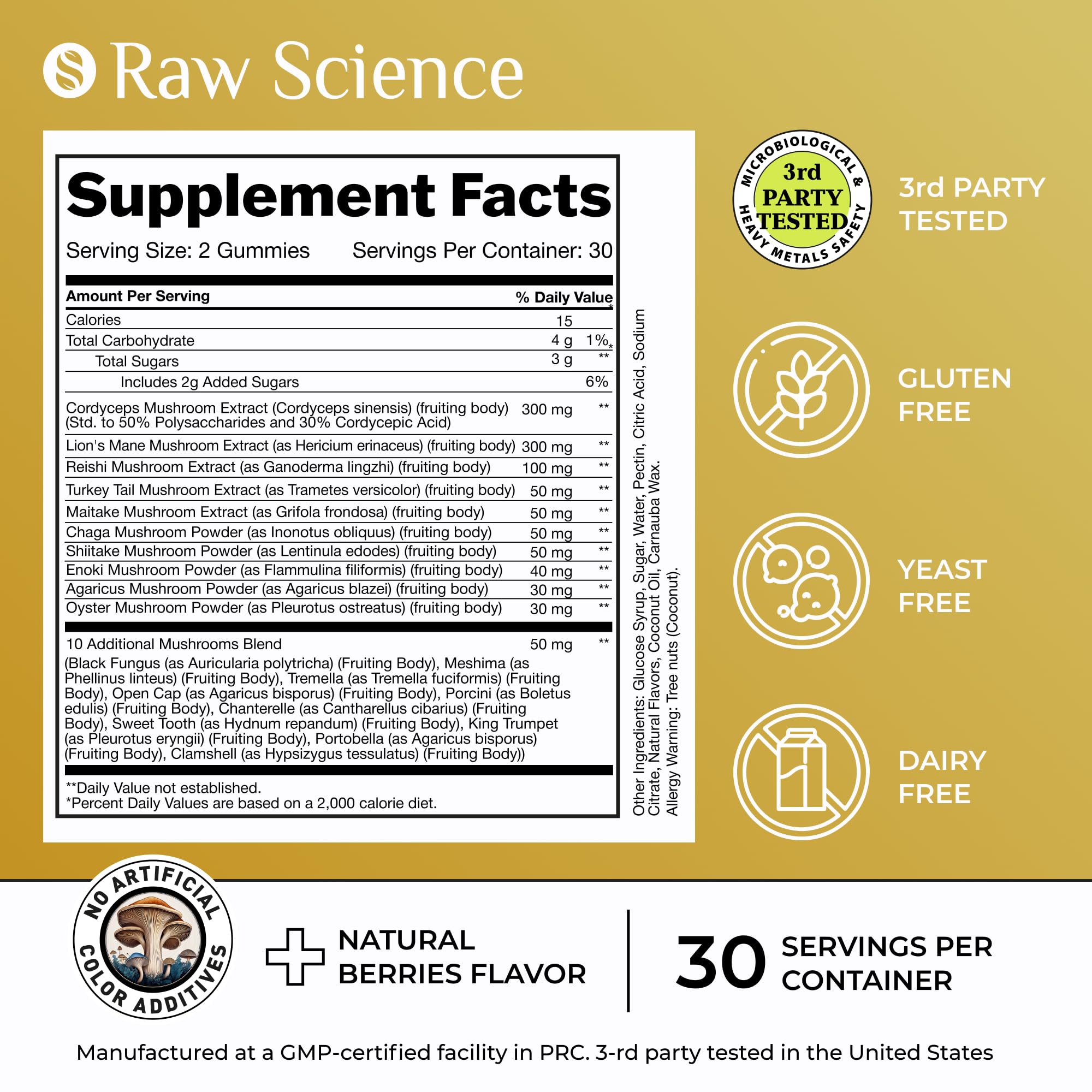 Focus-enhancing mushroom gummies