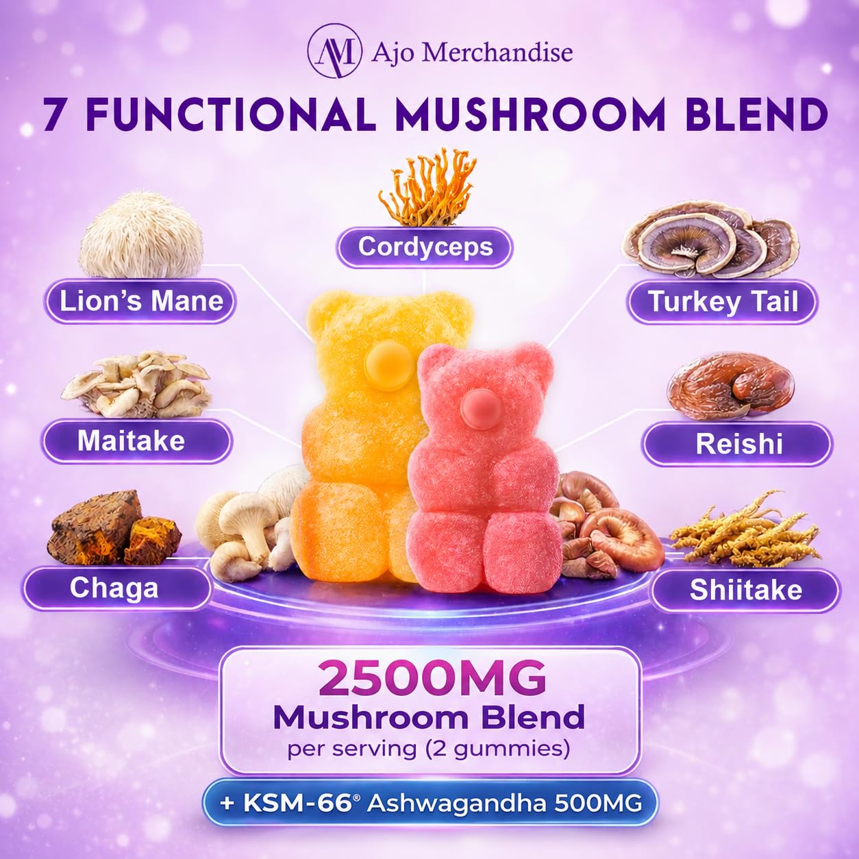 focus enhancing mushroom gummy supplements