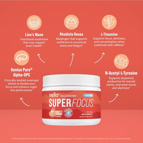 Focus-enhancing nootropic drink mix