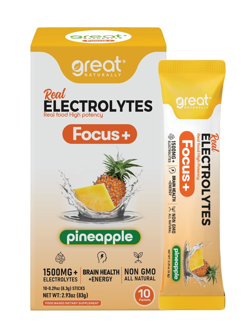 Focus+ nootropic electrolyte pineapple flavour