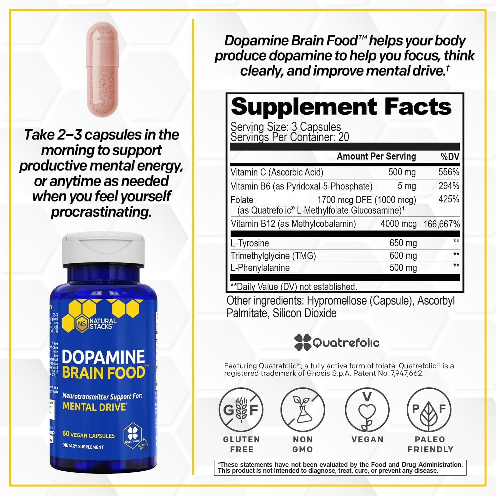 Focus support capsules for adults