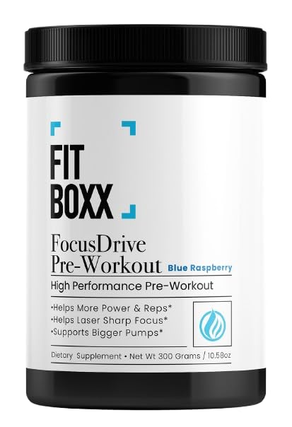 FocusDrive pre-workout blue raspberry flavour