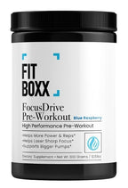 FocusDrive pre-workout blue raspberry flavour