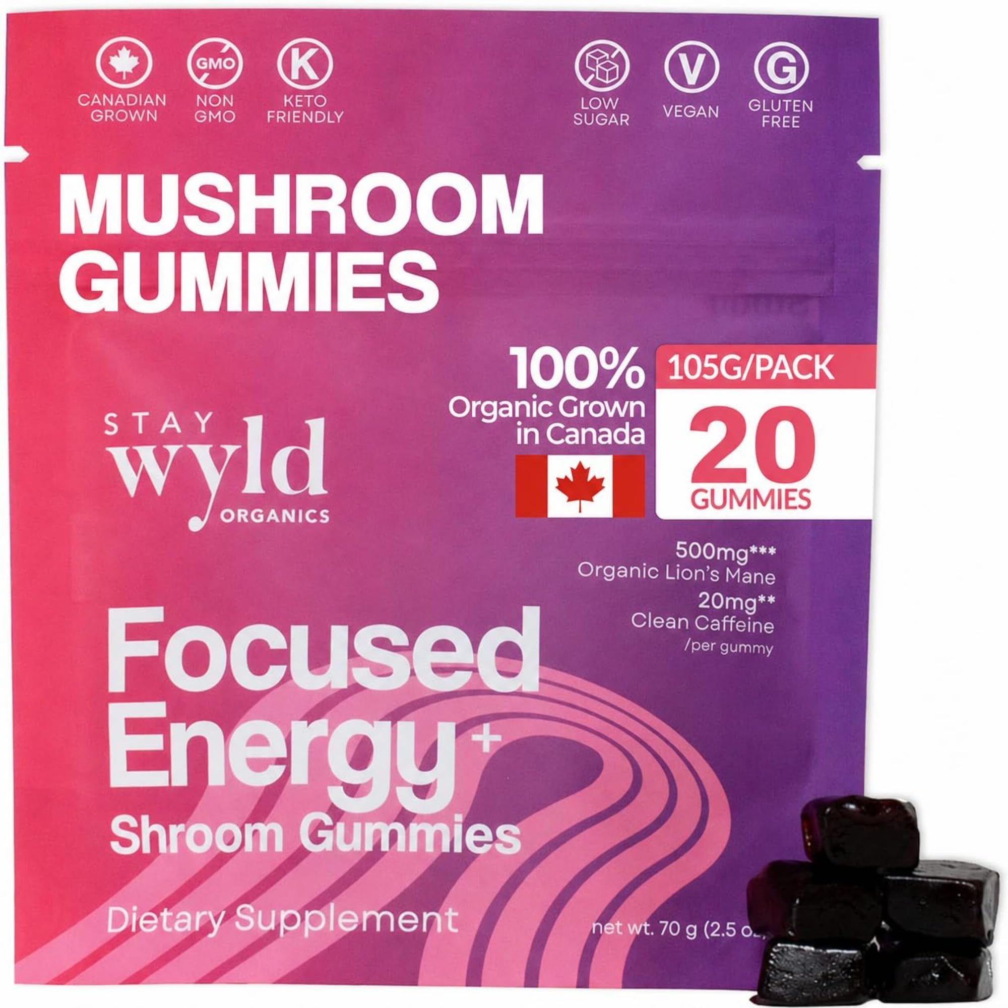 Focused Energy+ mushroom gummies for mental clarity