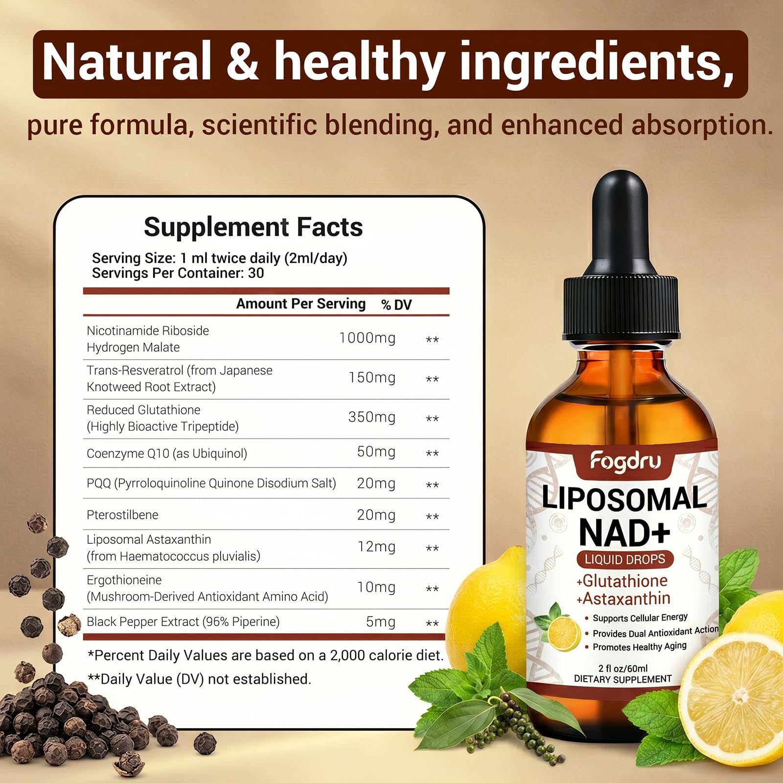 Fogdru antioxidant drops for vitality