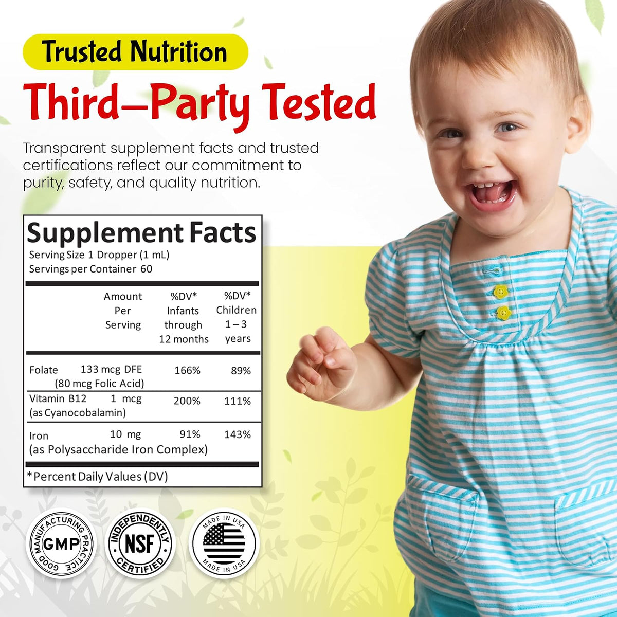 folate enriched iron drops for infants