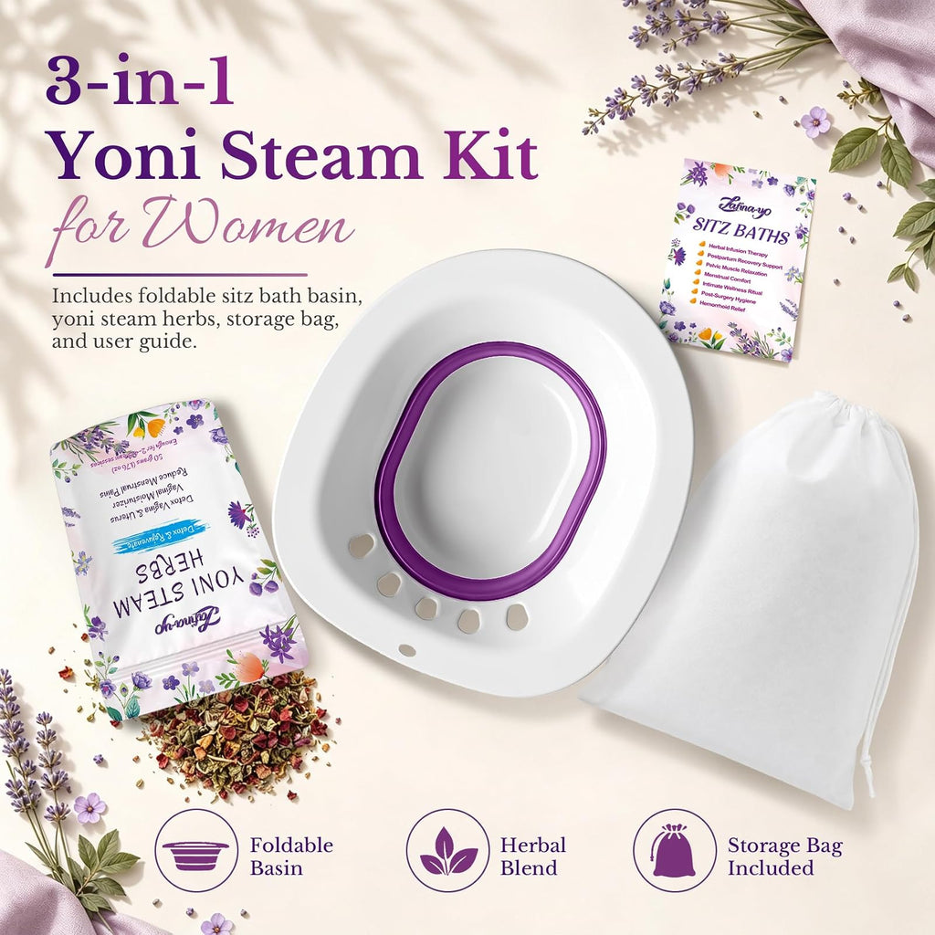 Foldable toilet seat for yoni steam
