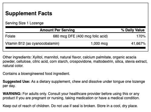 Folic Acid enriched B-12 tablets