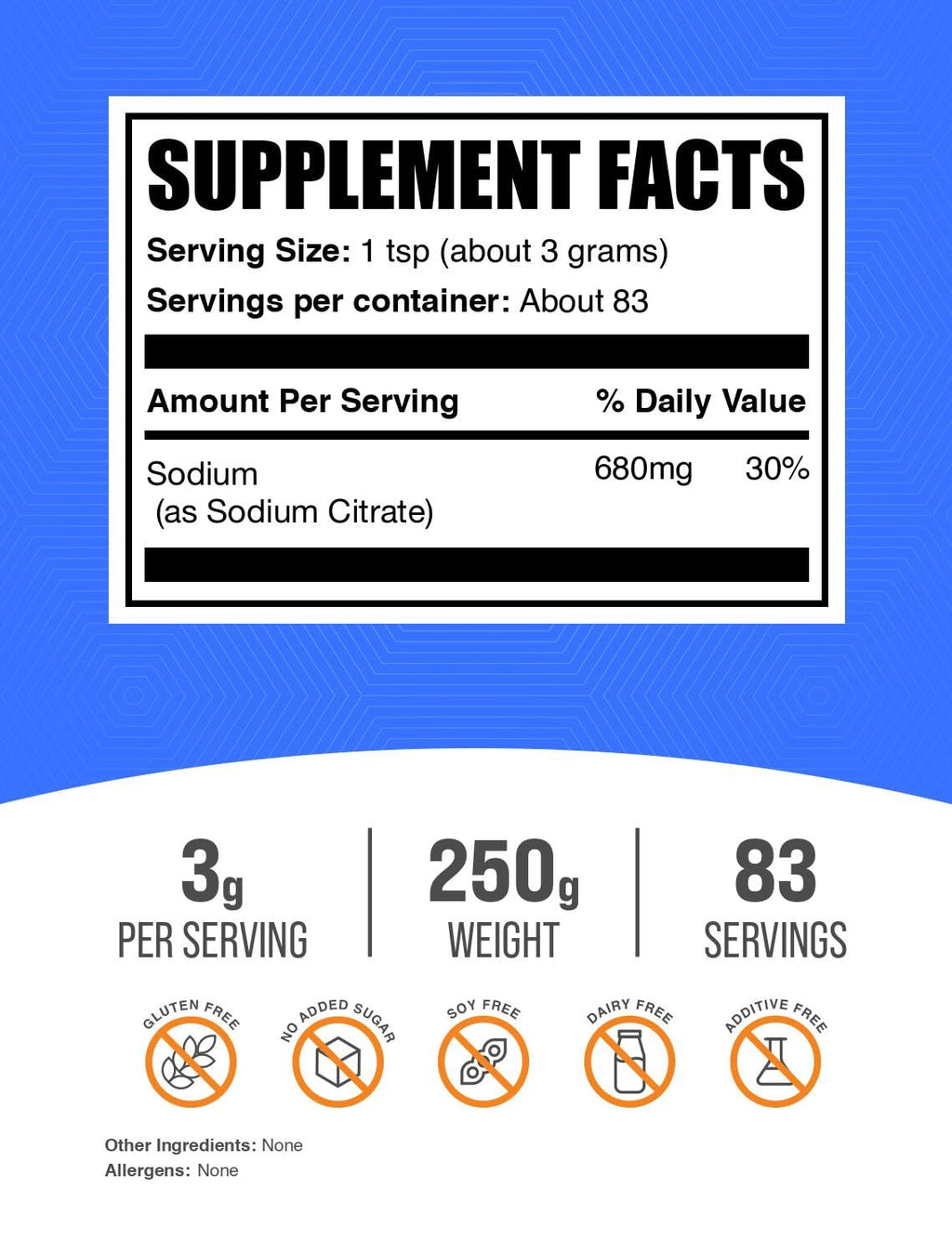 Food grade sodium citrate for beverages