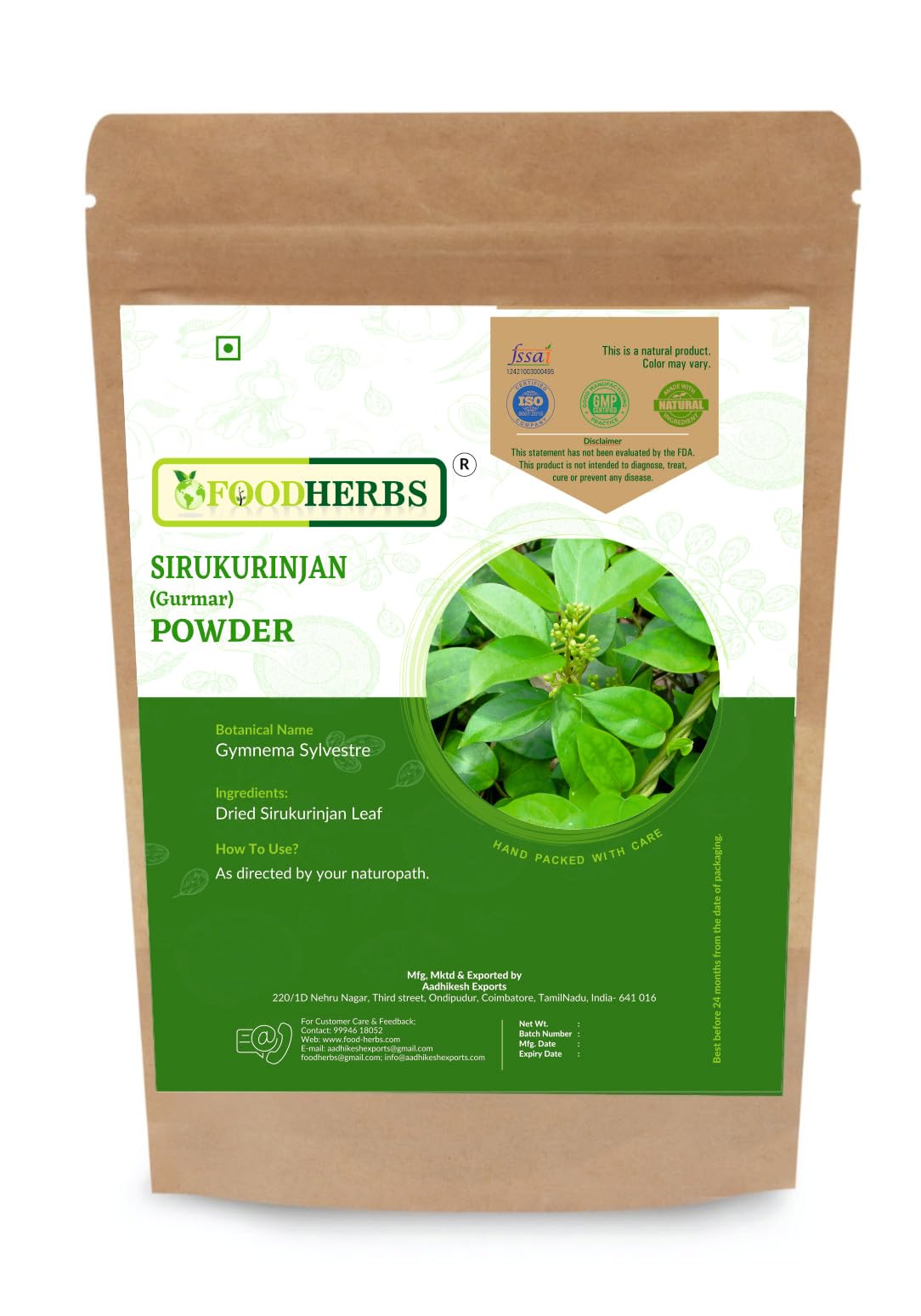Foodherbs Gymnema Sylvestre powder benefits