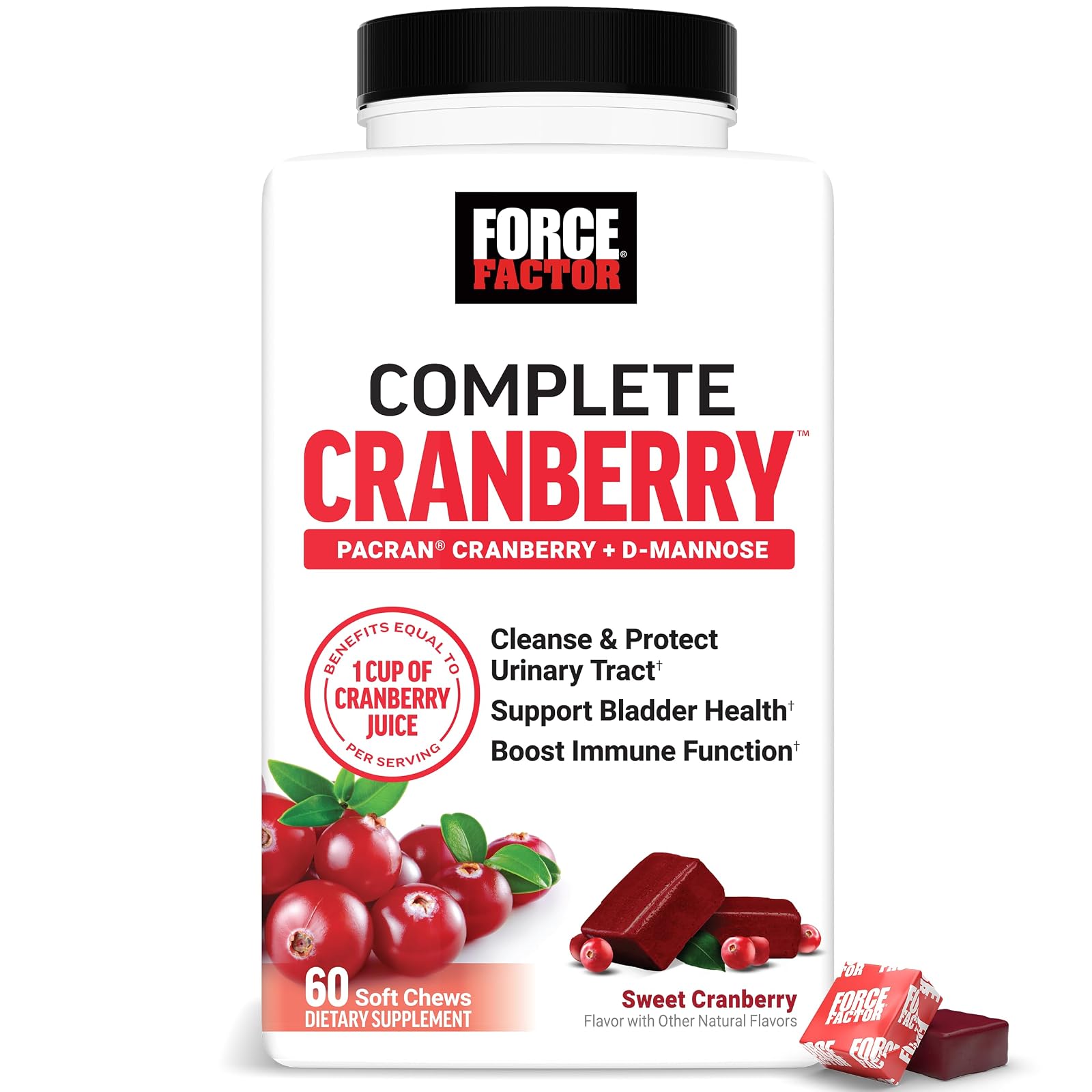 Force Factor cranberry supplement capsules