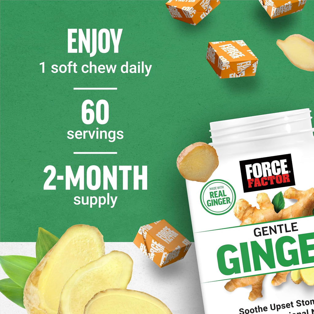 Force Factor ginger chews for travel sickness
