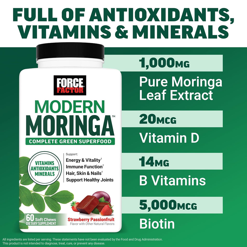 Force Factor Moringa chews for stress relief