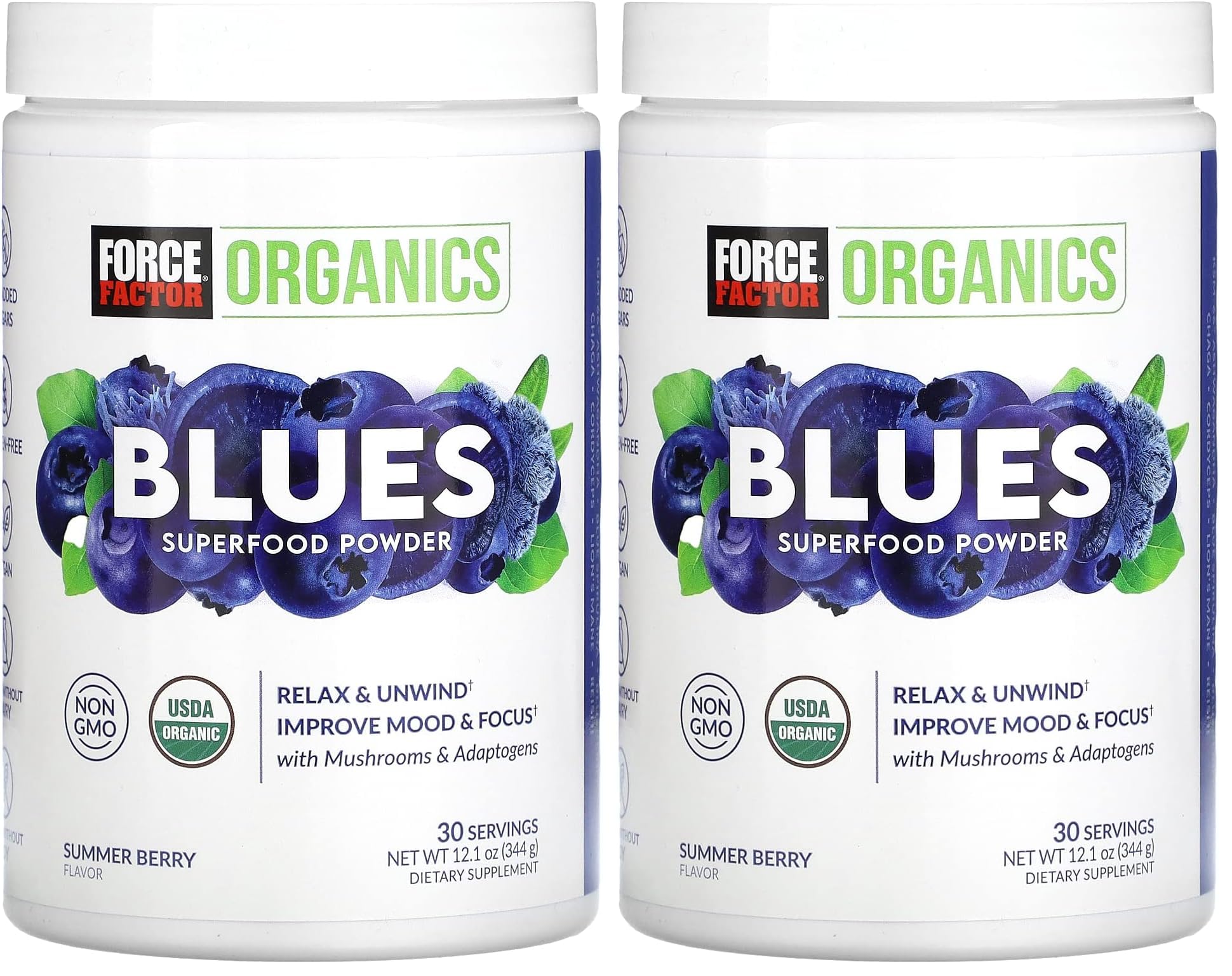 Force Factor Organics spirulina powder for stress relief