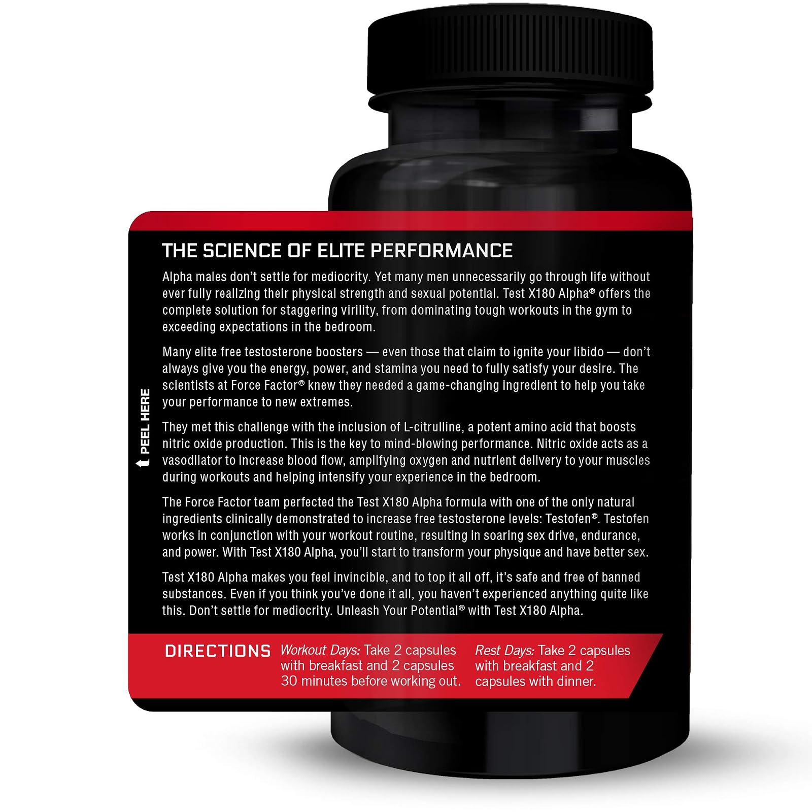 Force Factor Test X180 Alpha supports muscle growth