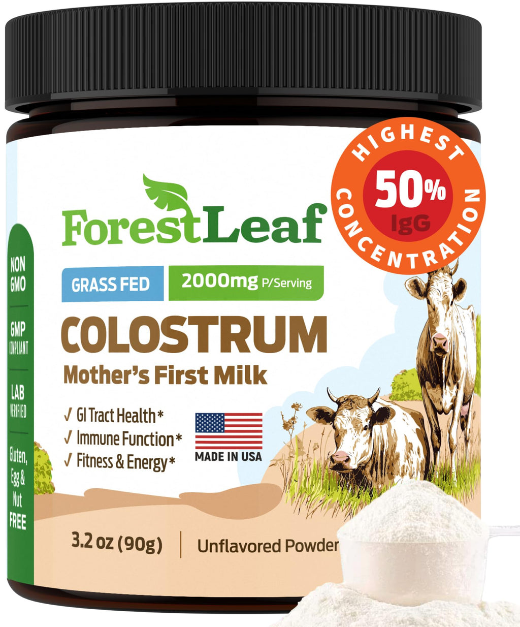 ForestLeaf colostrum powder for gut health