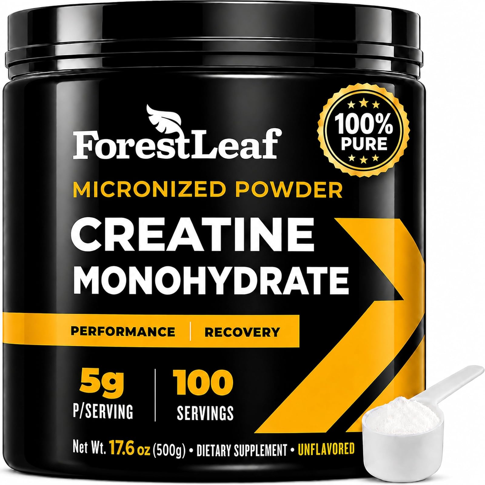 ForestLeaf creatine monohydrate unflavored powder