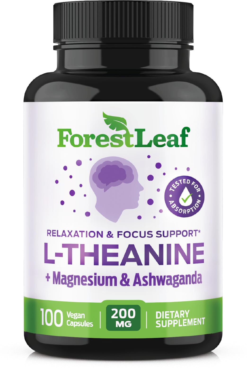 ForestLeaf L-Theanine stress relief capsules