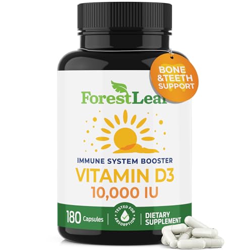 ForestLeaf vitamin D3 10,000 IU capsules