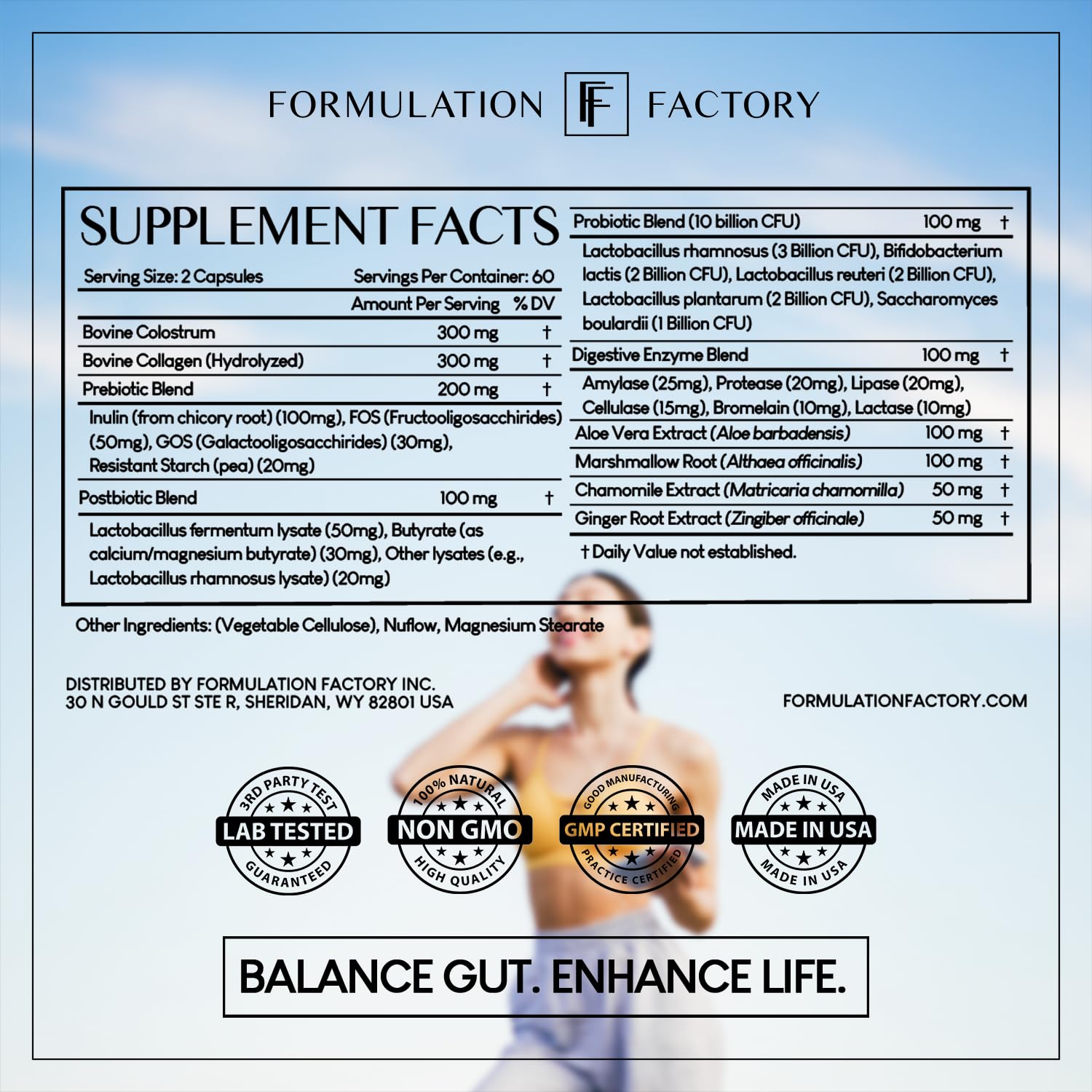Formulation Factory prebiotics for daily use