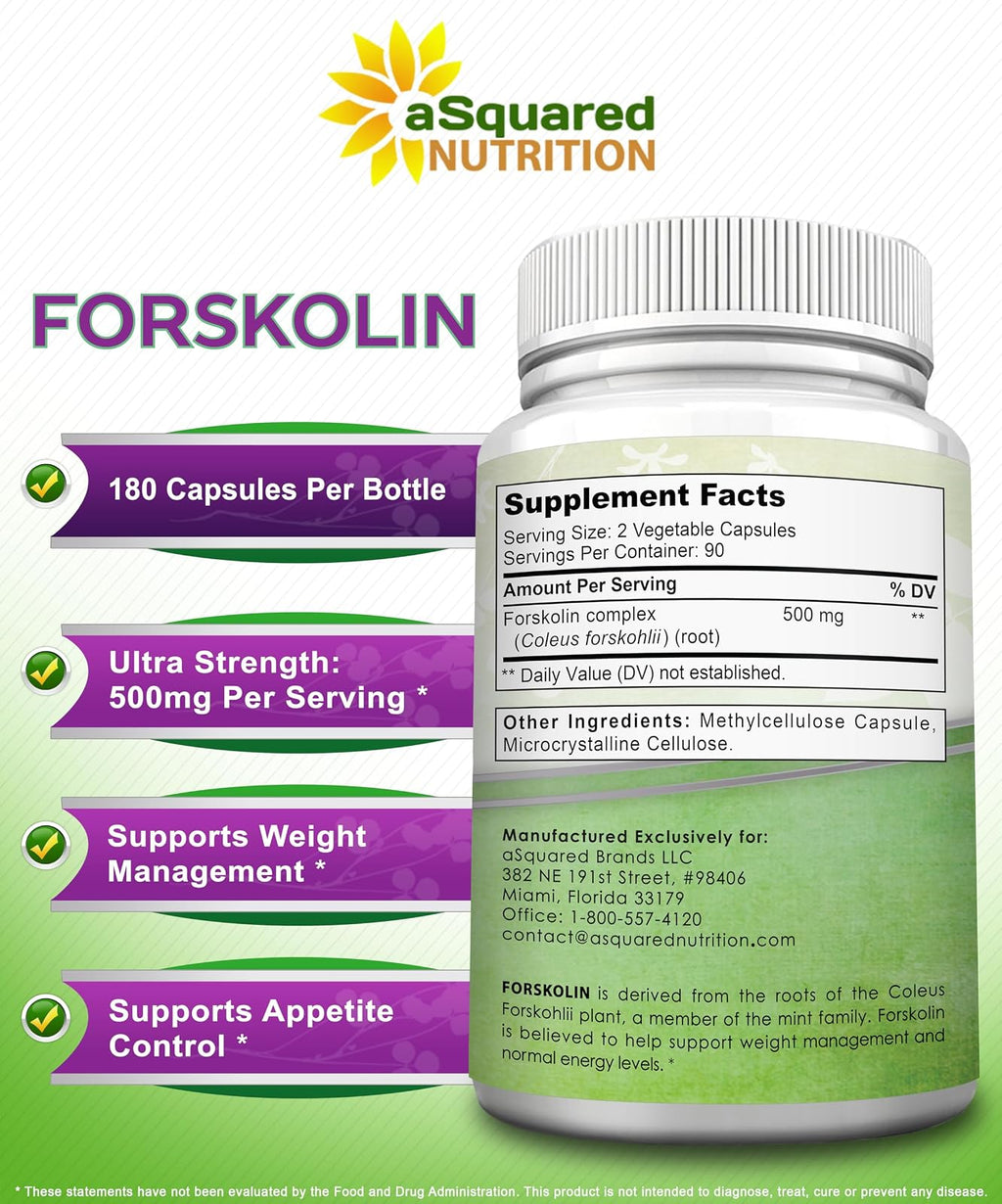 Forskolin 500 mg capsules for metabolism boost