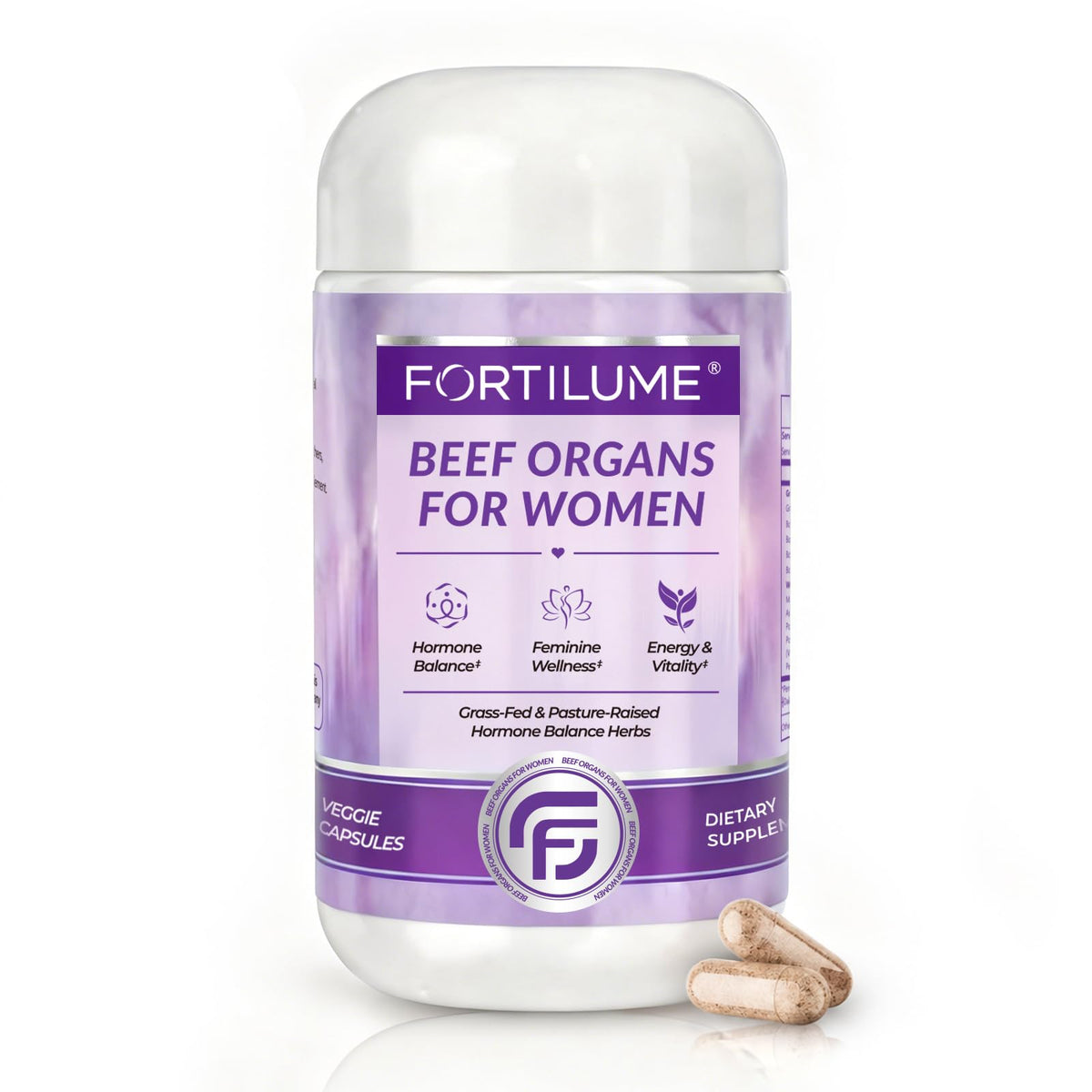 fortilume beef organ supplement capsules