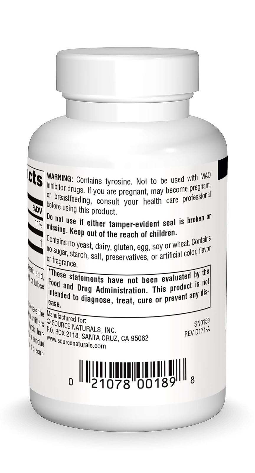 Free form amino acid L-Tyrosine supplement