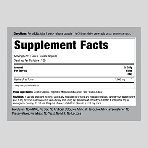 Free form glycine for muscle support