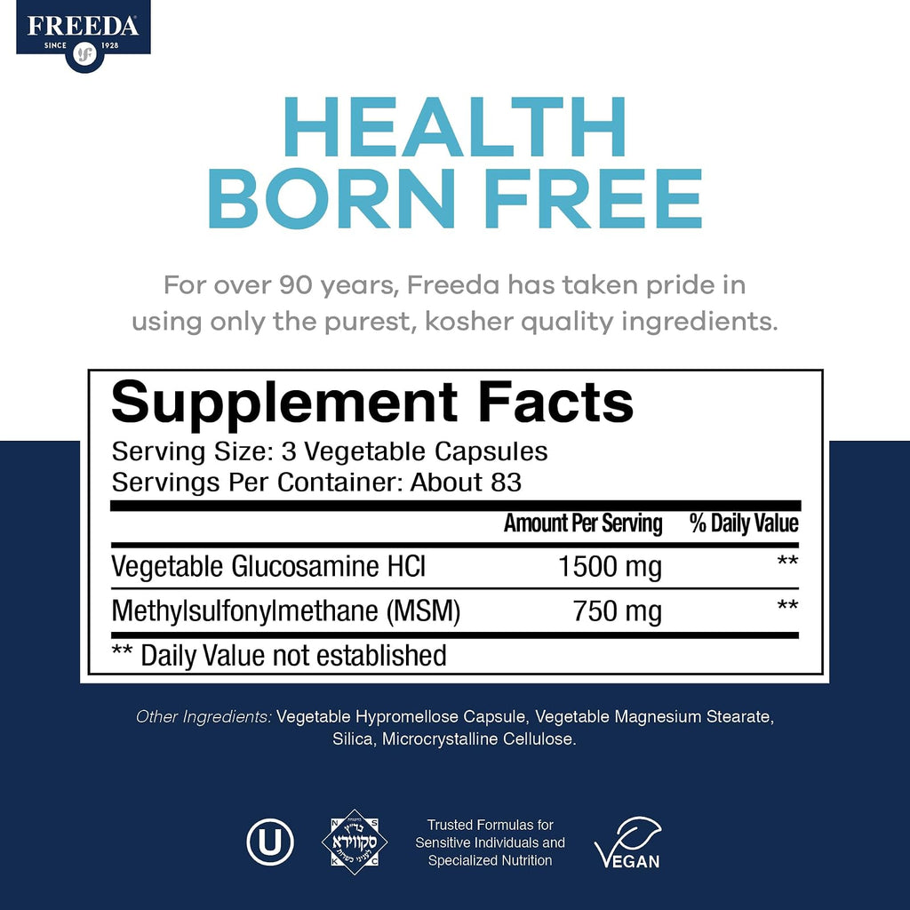 FREEDA glucosamine 1500 mg benefits